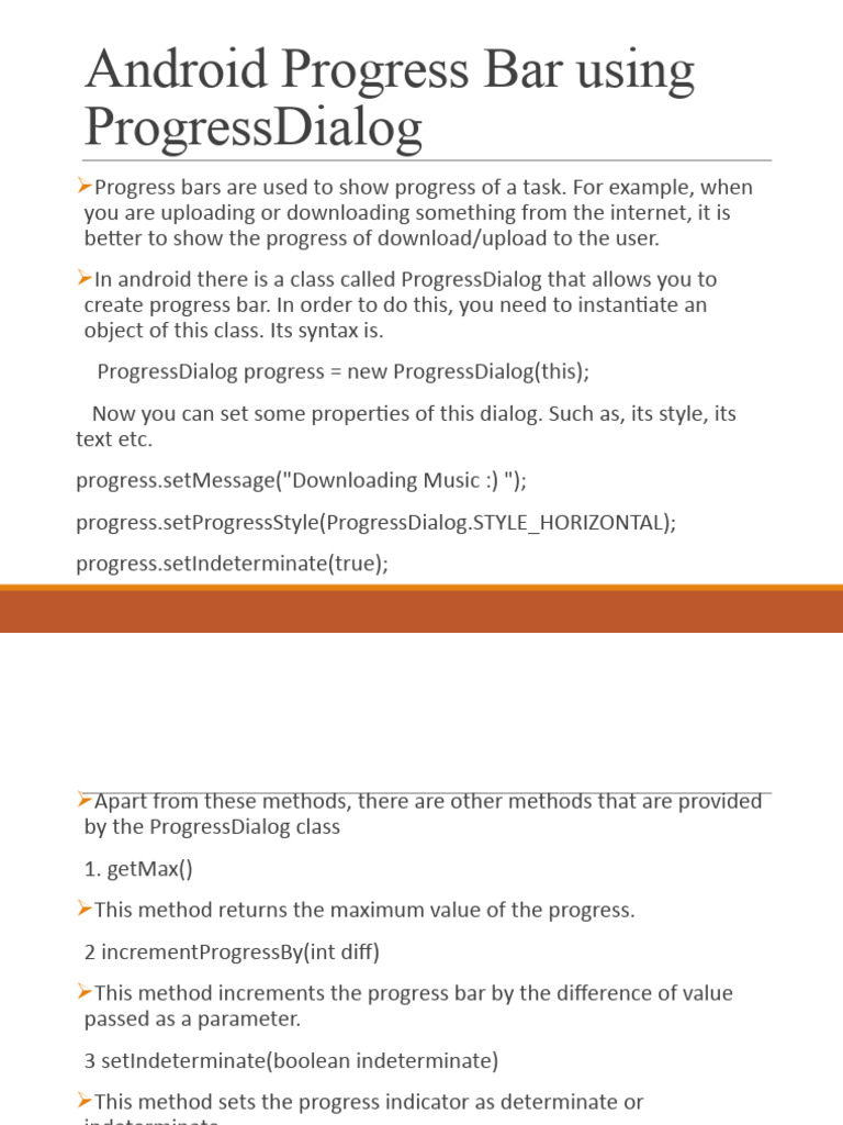 Progressbar Component | PDF | Android (Operating System) | Mobile App