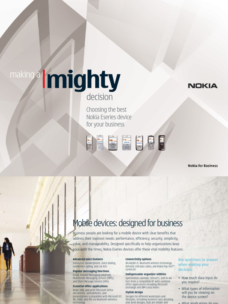 Brochure NokiaEseriesBrochure | PDF | Bluetooth | Nokia