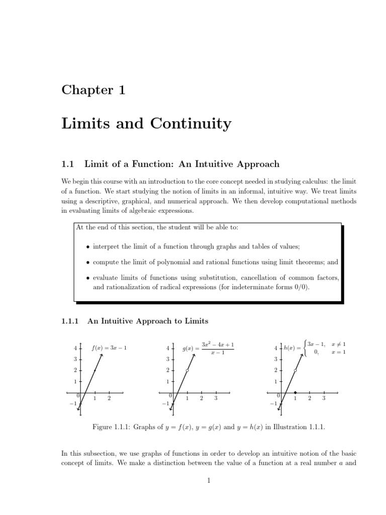 1.1 Limit of A Function | PDF | Function (Mathematics) | Polynomial