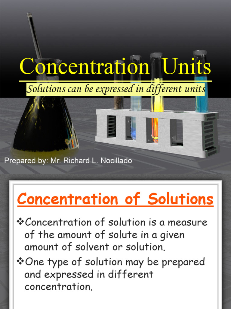 Concentration Units | PDF | Concentration | Mole (Unit)