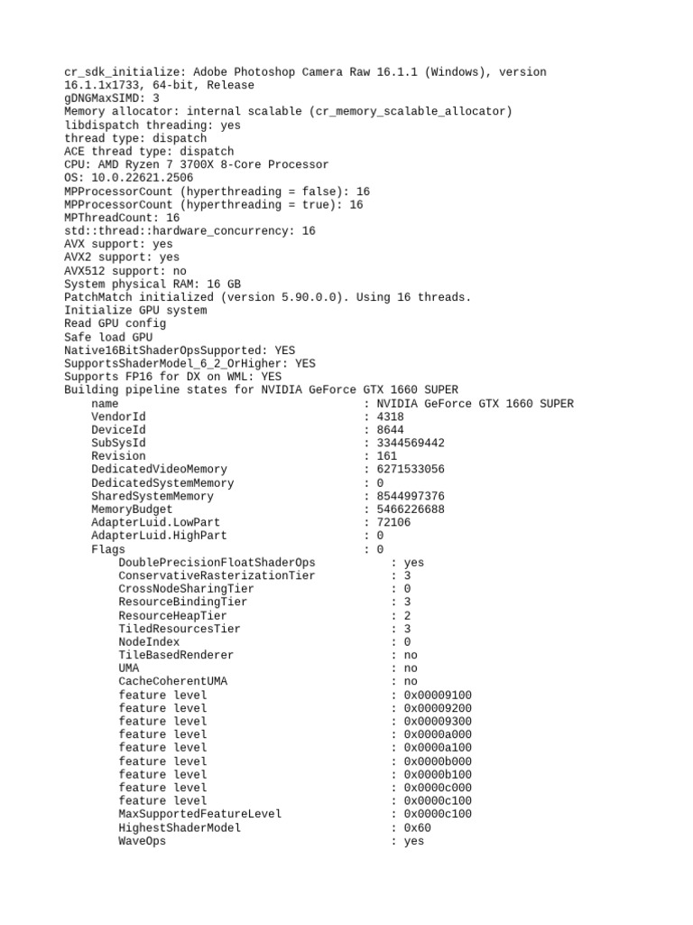 Camera Raw Guía Primer Usuario Set Up 2024 | PDF | Graphics Processing Unit | Ibm Pc Compatibles