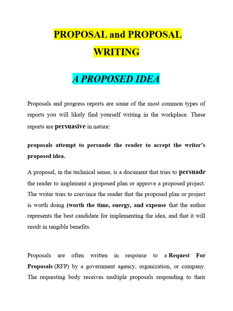 Lecture-2-PROPOSAL and PROPOSAL WRITING | PDF | Request For Proposal | Human Communication
