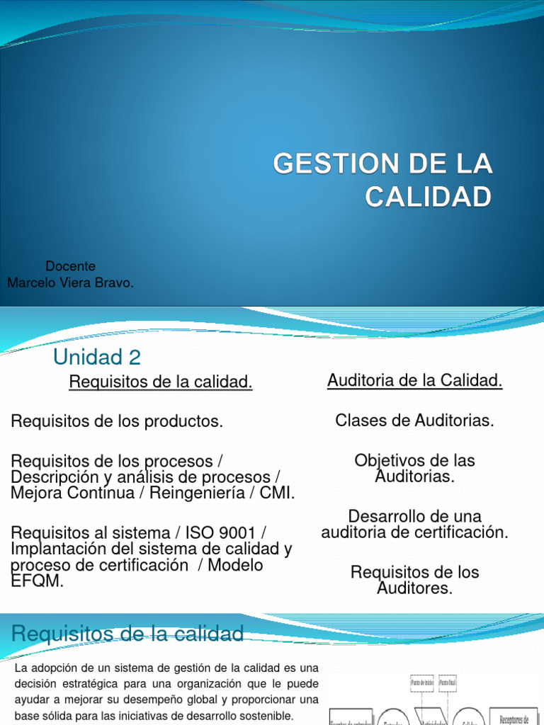 Gestion de La Calidad U-2 | PDF | Calidad (comercial) | Auditoría
