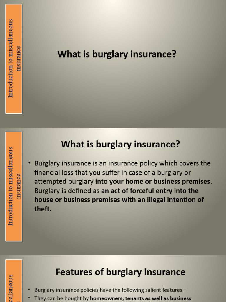1-3 Burglary Insurance | PDF | Insurance | Burglary