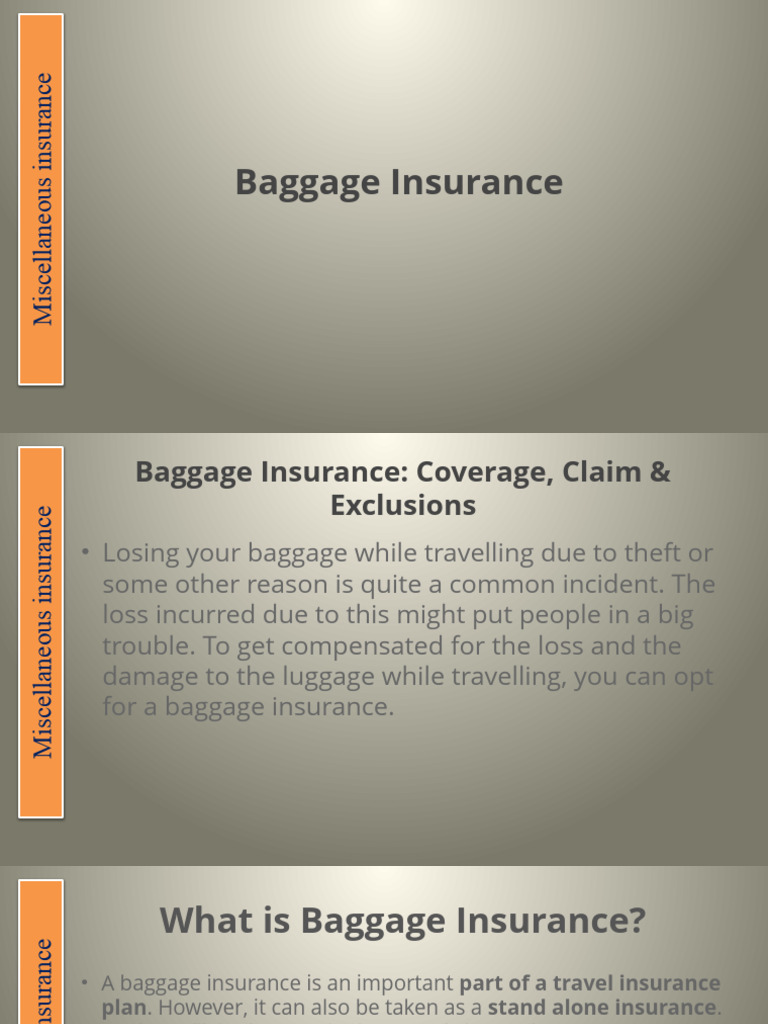 2-1 Baggage Insurance | PDF | Insurance | Baggage