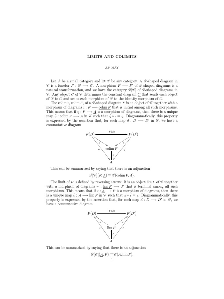 Limits | PDF | Mathematical Structures | Category Theory