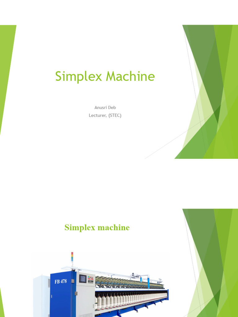 Simplex 1 | PDF | Spinning (Textiles) | Yarn