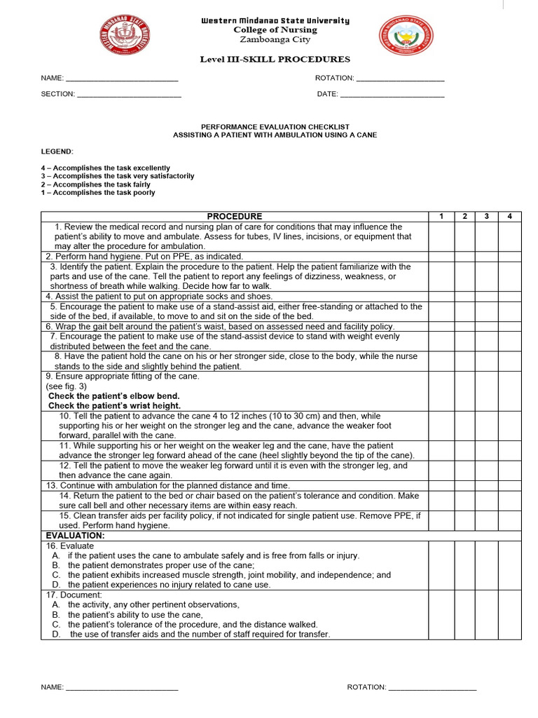 CHECKLIST Cane and Crutches | Download Free PDF | Chair | Stairs