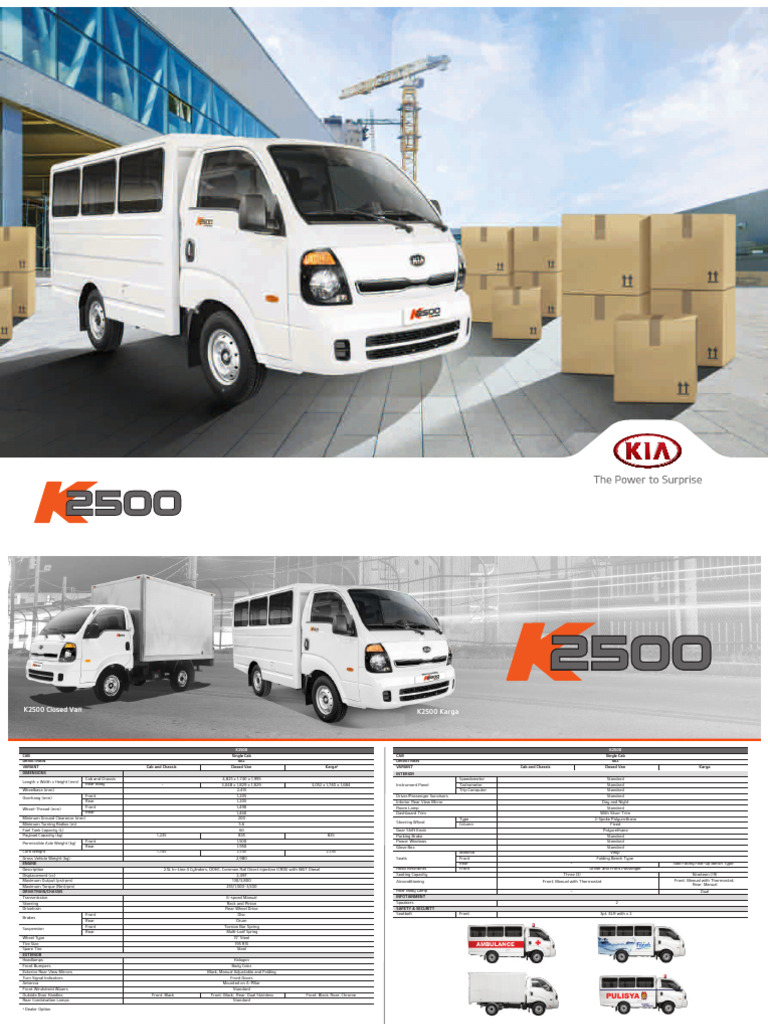 FA KIA K2500 Brochure1 Compressed | PDF | Truck | Motor Vehicle