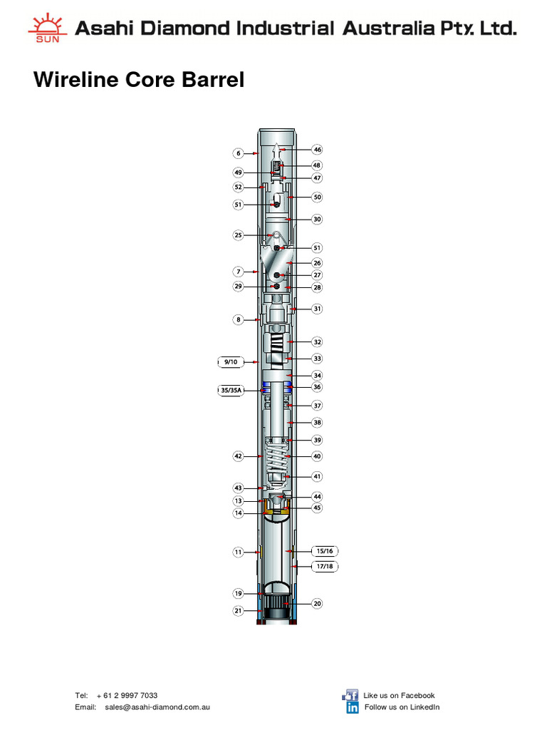 Wireline Core Barrel Info Sheet | Download Free PDF | Valve | Machines