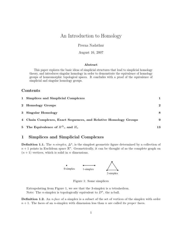 Homology Groups and Simplicial Complexes | PDF | Group (Mathematics ...