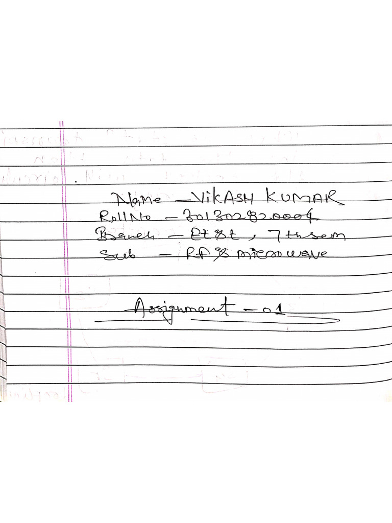 Vikash Kumar - RFµwave - Assignment-01 | PDF