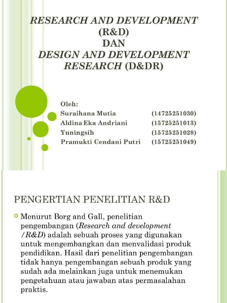 PDF PPT DDR Design and Development Research and Rampd Research and Development Compress | PDF