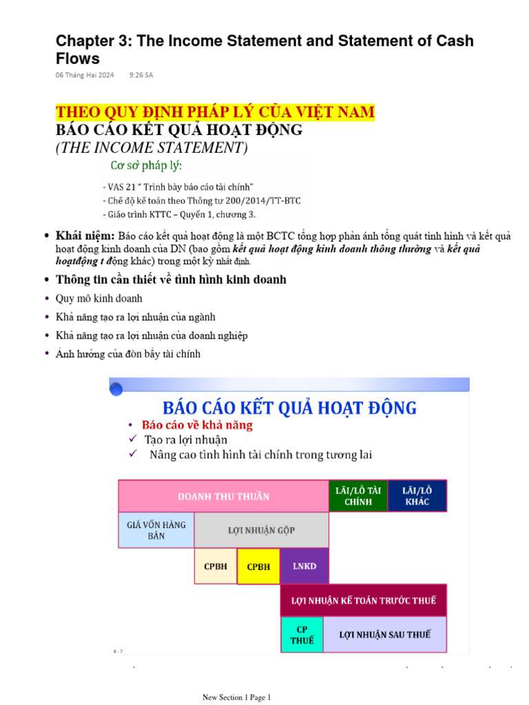 Chapter 3 The Income Statement and Statement of Cash Flows | PDF