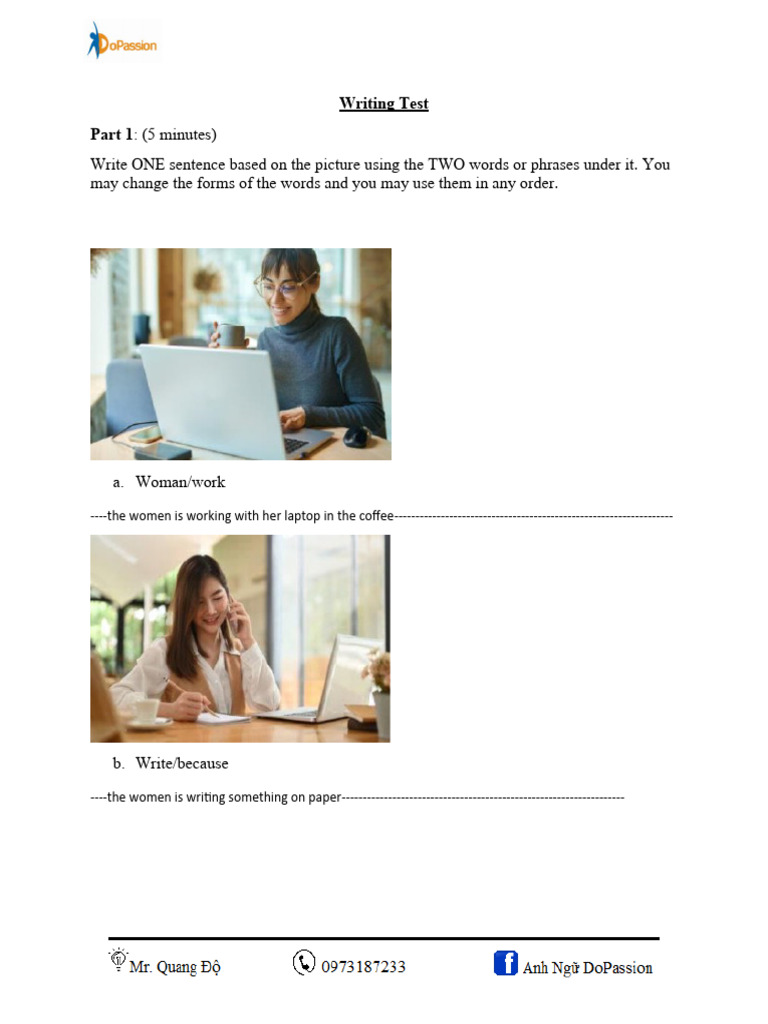 Toeic Writing - Entrance Test | PDF | Technology & Engineering
