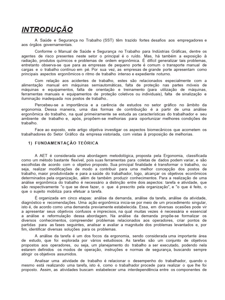 Aet - Gráfica - Modelo | Download grátis PDF | Fatores humanos e Ergonomia | Impressão