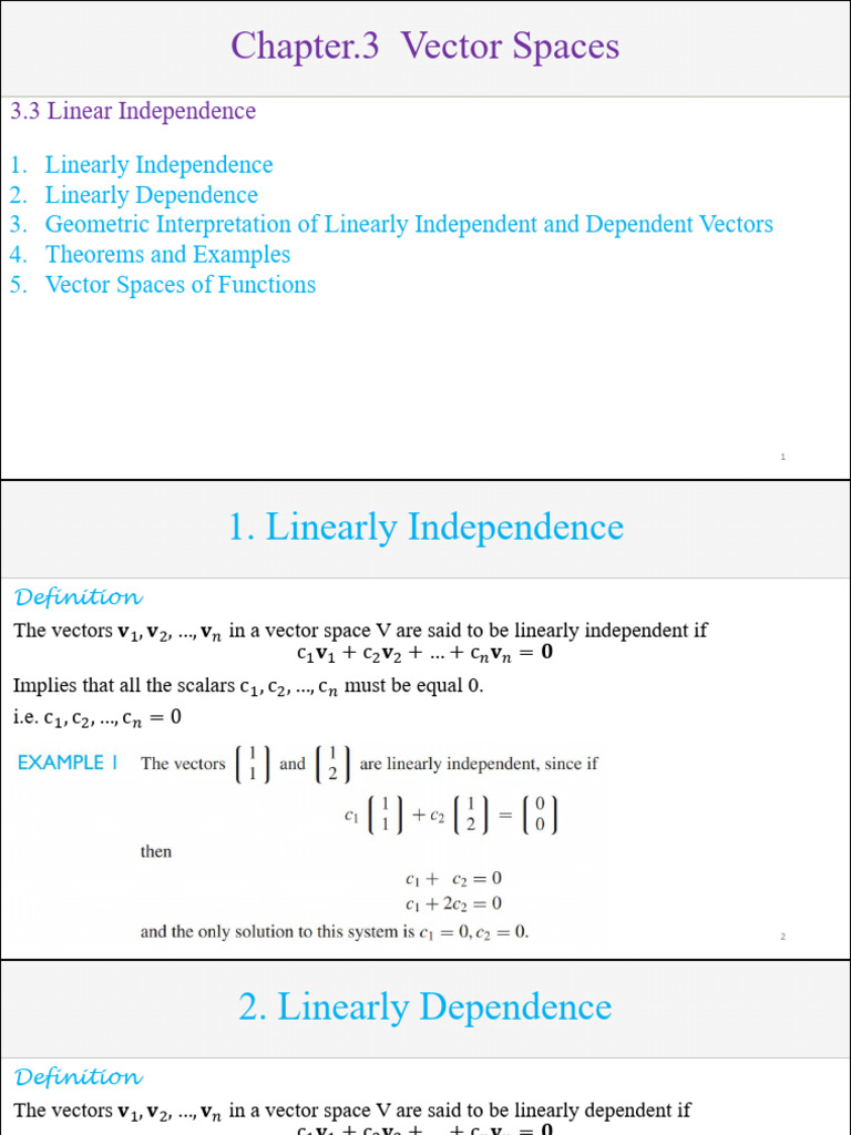 3 3 Linear Independence Download Free Pdf Vector Space Algebra