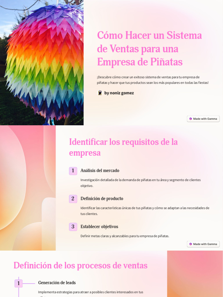 Como Hacer Un Sistema de Ventas para Una Empresa de Pinatas | PDF ...