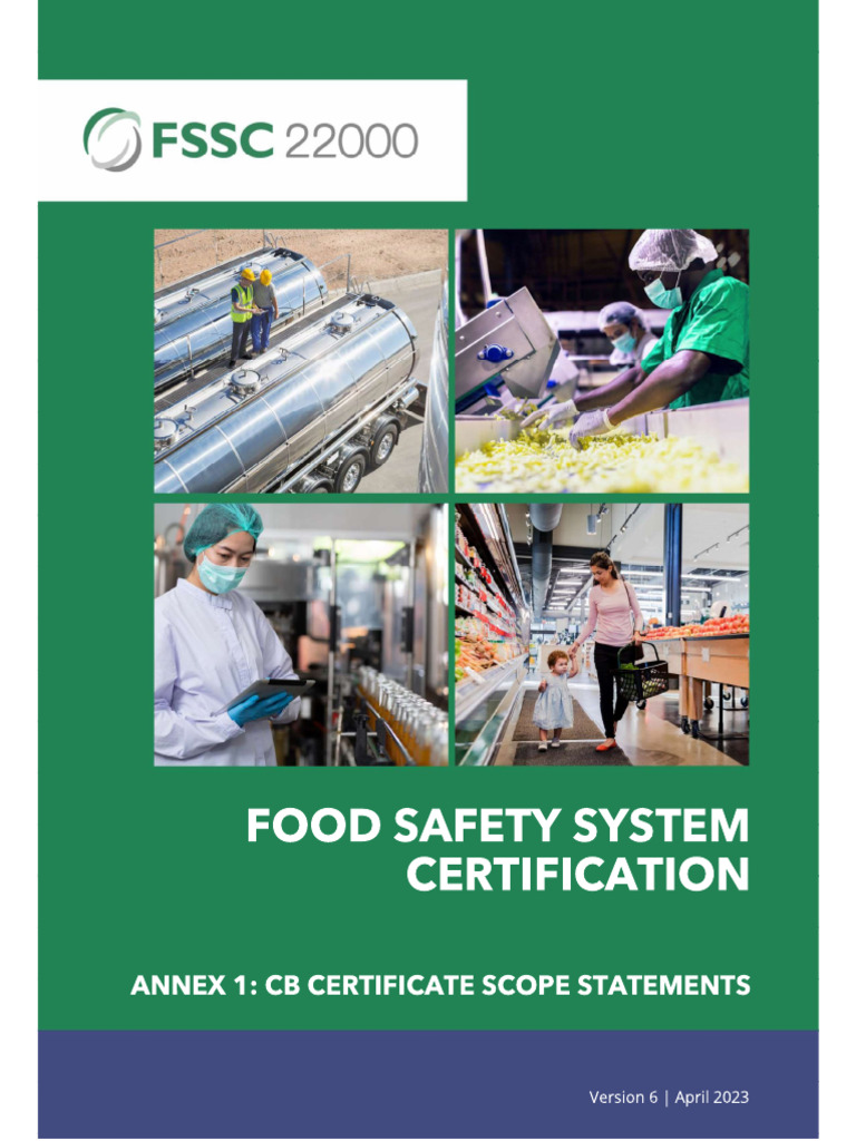 FSSC22000 V6-Scope | PDF | Foods | Carbon Dioxide