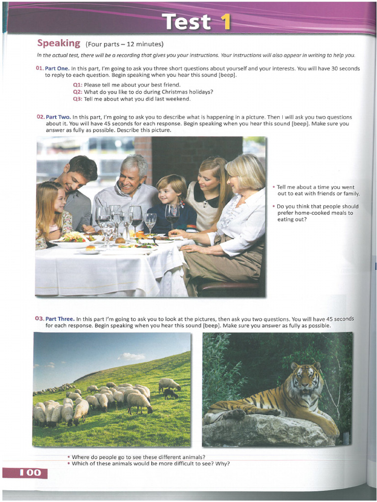 SPEAKING TEST 1 | PDF