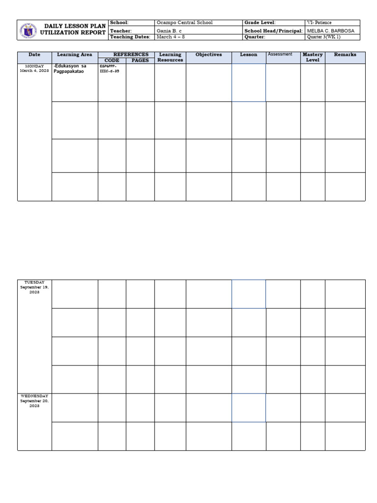 DLP TEMPlate | PDF | Teaching | Pedagogy