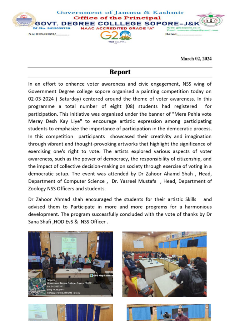 Report On Painting Competition 2024. | PDF