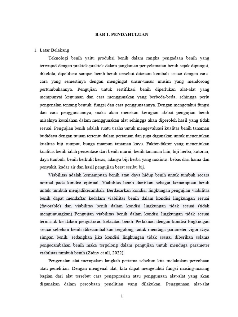 Laporan Lab Benih | PDF