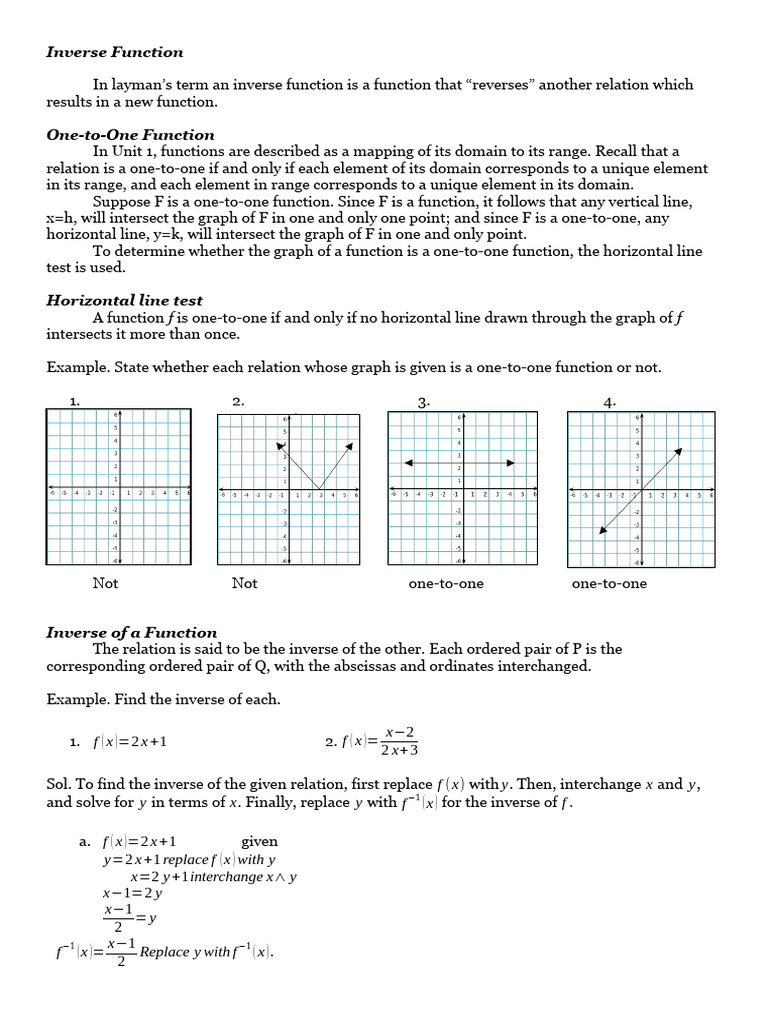 Inverse Function | PDF | Function (Mathematics) | Mathematical Concepts Inverse Function | PDF | Function (Mathematics) | Mathematical Concepts