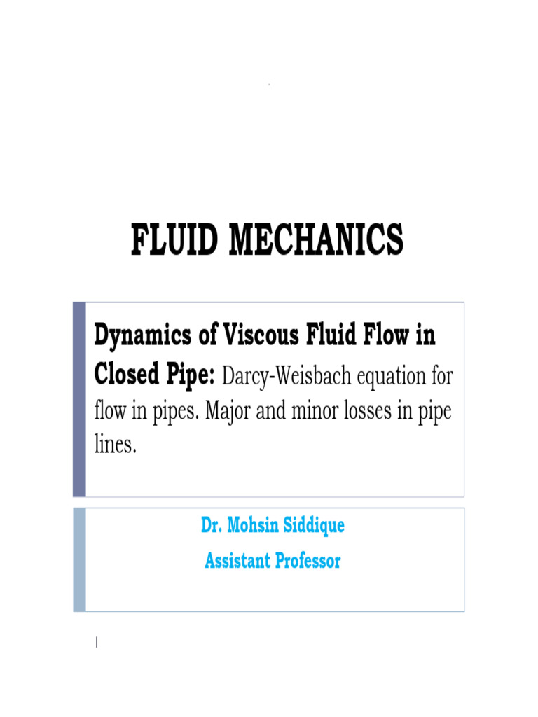 Shear Stress and Head Loss in Pipes | PDF | Fluid Dynamics | Force