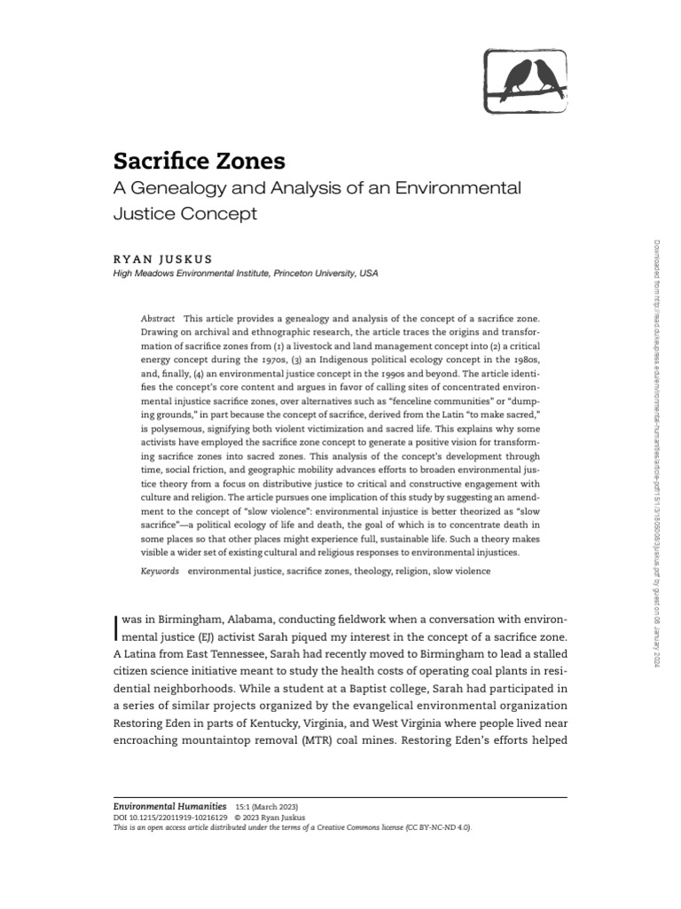 Juskus SacrificeZones EnvironmentalJustice 2023 | PDF | History ...