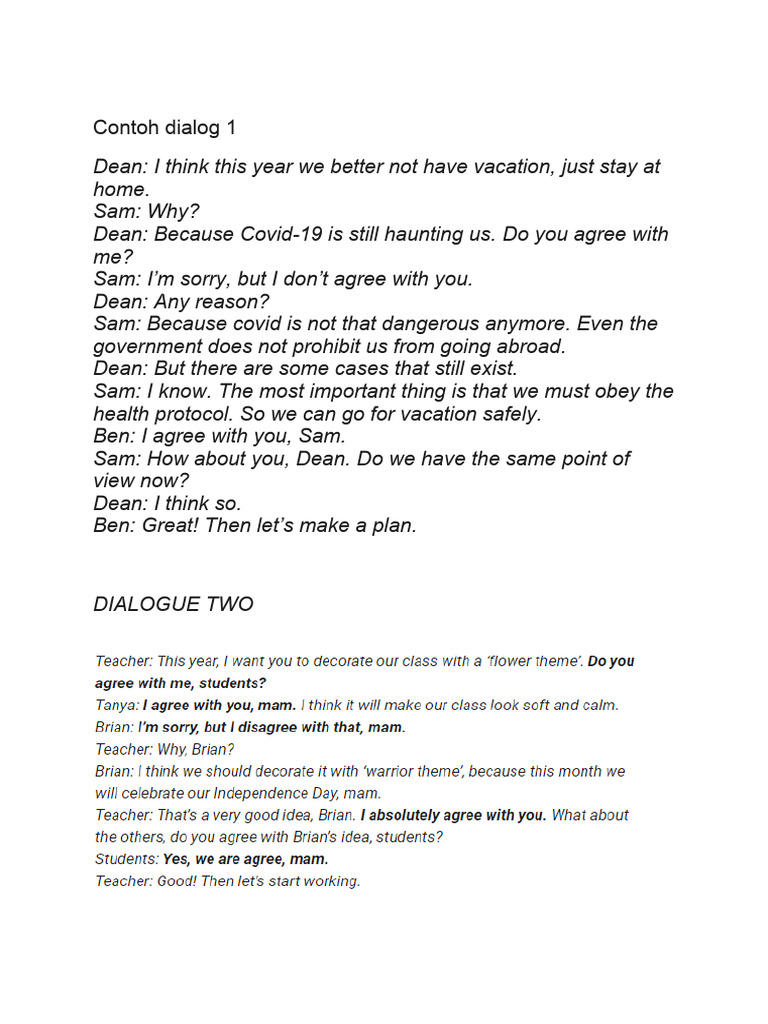 Dialogue Agreement Dis | PDF