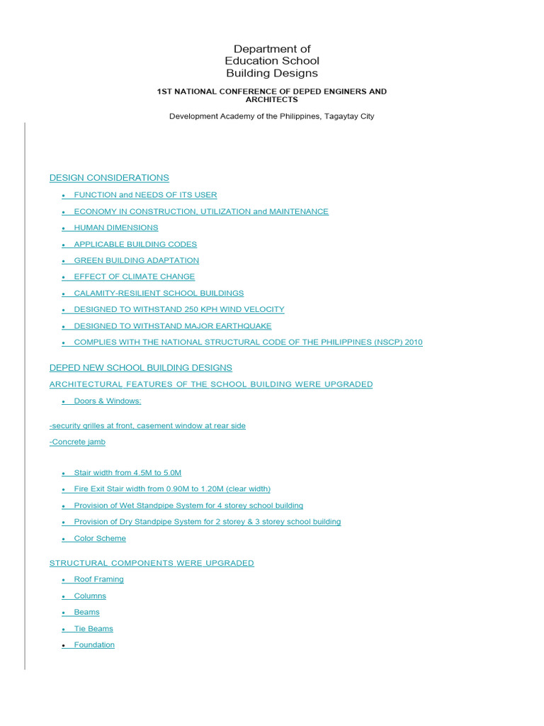 New DepEd DPWH School Building Designs 1 | PDF | Window | Classroom