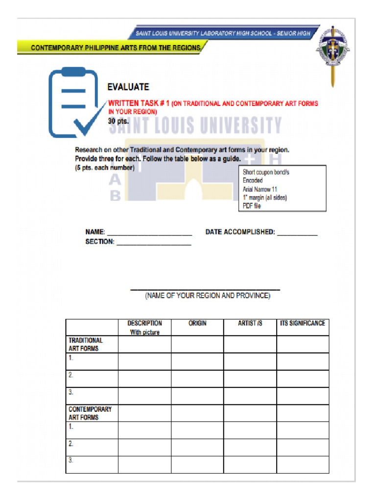 CPAR Written Task 1 | PDF