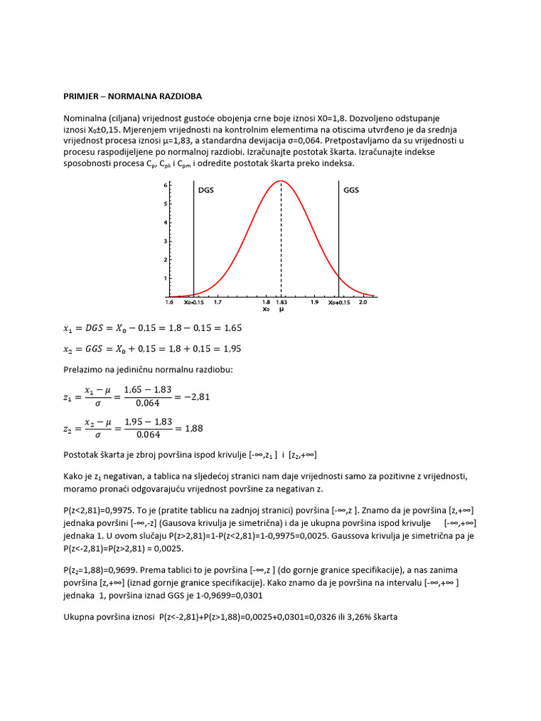 Normalna Razdioba Zadatak Primjer | PDF