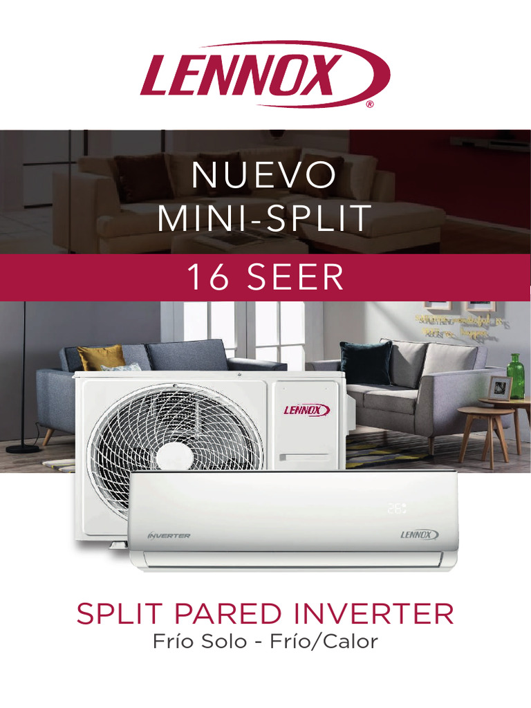 Mini Split Pared-16SEER-Lennox Inverter NUEVO | PDF | Transferencia de ...