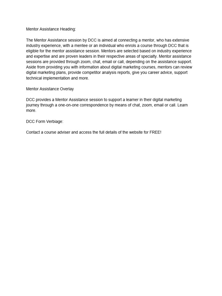 Mentor Assistance Write-Up | PDF