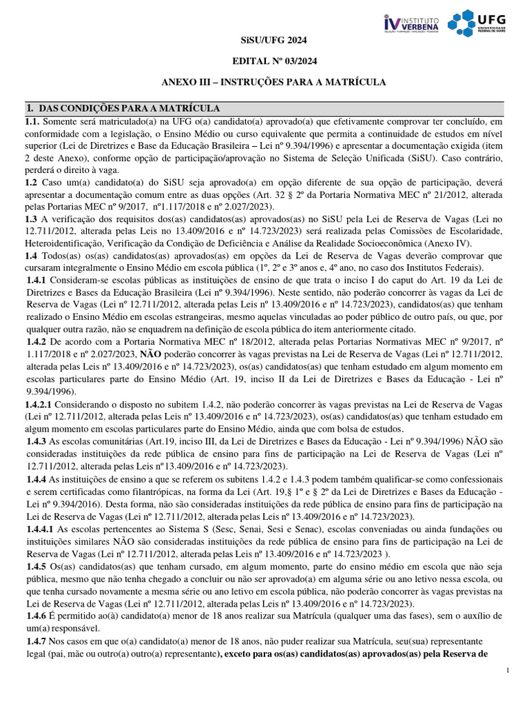 Sisu 2024 Anexo Iii Instruções Matrícula Pdf Distúrbio Mental