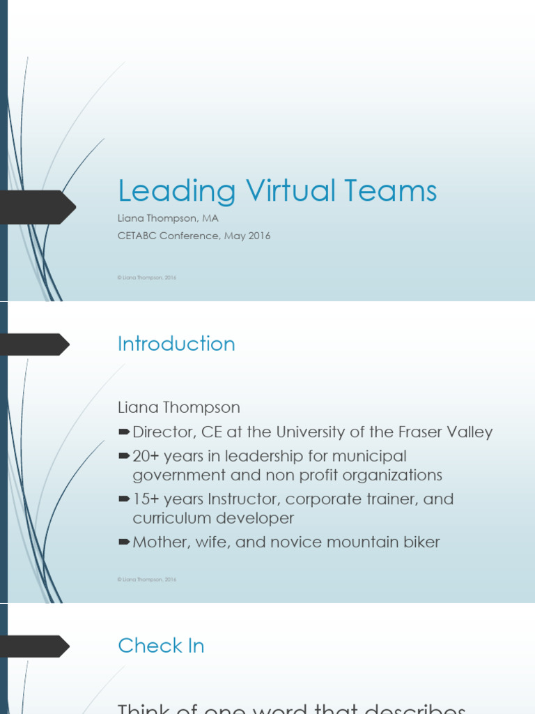 Leading Virtual Teams | PDF | Communication | Human Communication