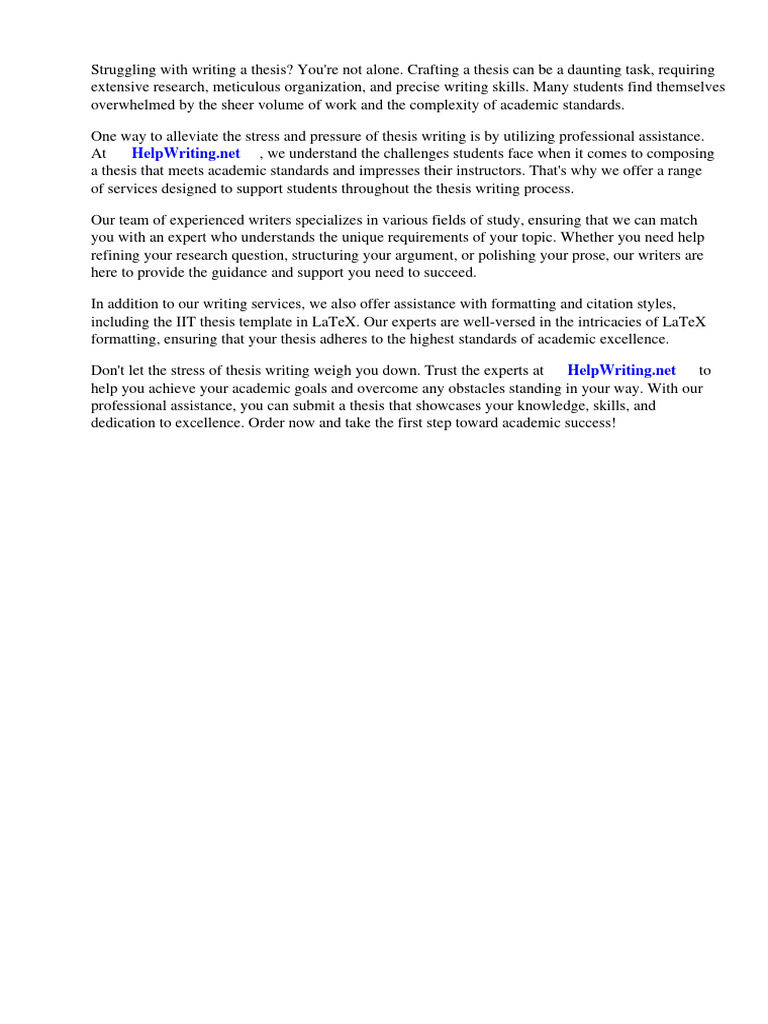 Iit Thesis Template Latex | PDF | Thesis | Te X