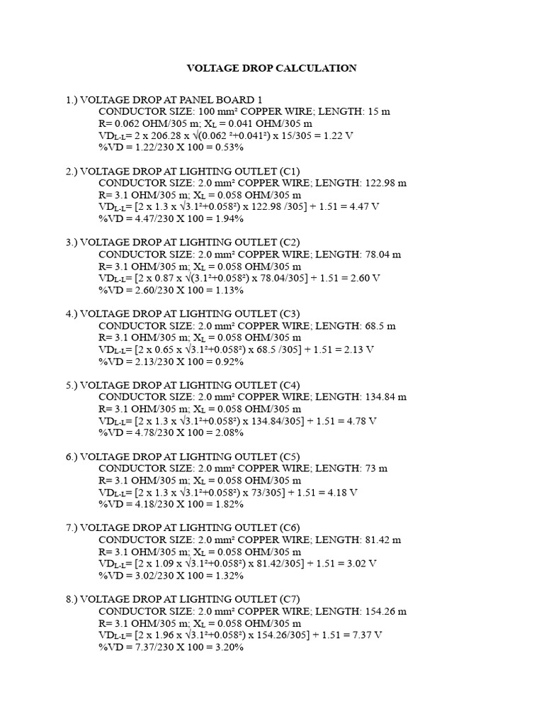 2 Voltage Drop | PDF | Electrical Conductor | Machines
