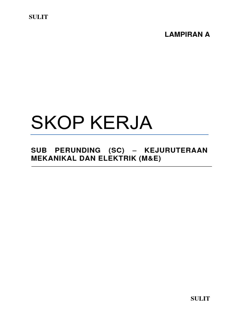 (RP2) Lampiran A (Skop Kerja SC M&e) | PDF