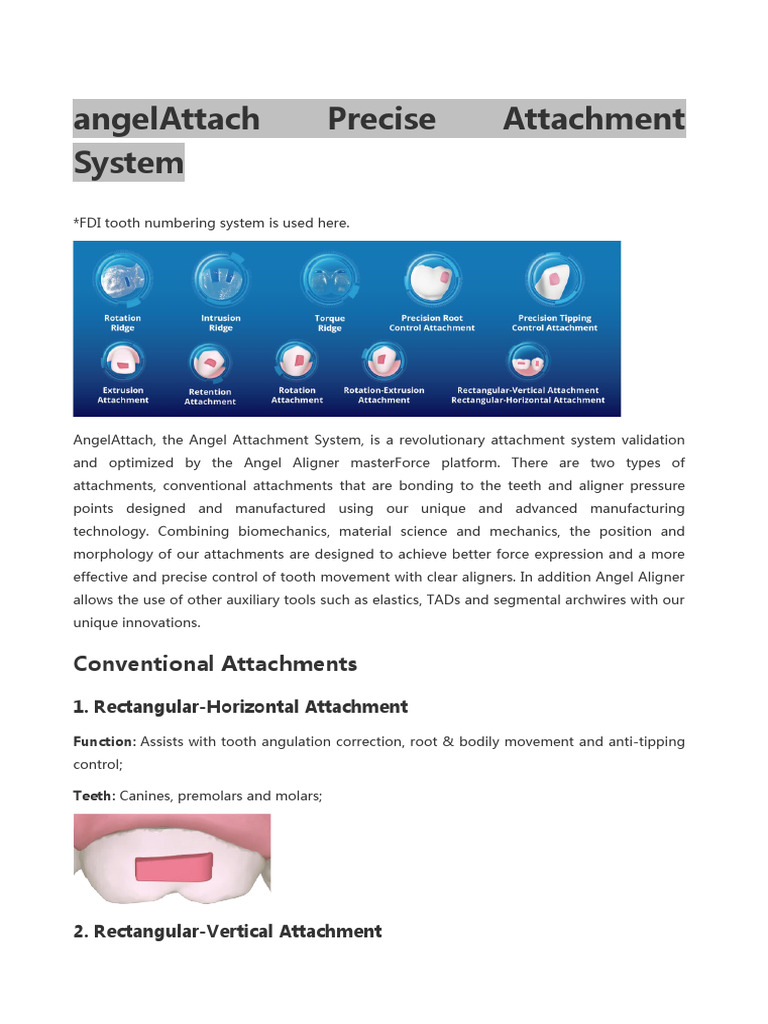 Angel Aligner Attachment System Overview | PDF | Dental Anatomy ...