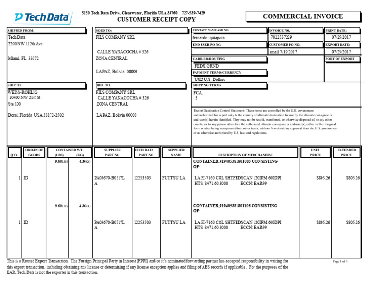 TechDataCorpUSOEMInvoice Base | PDF | Business | Service Industries