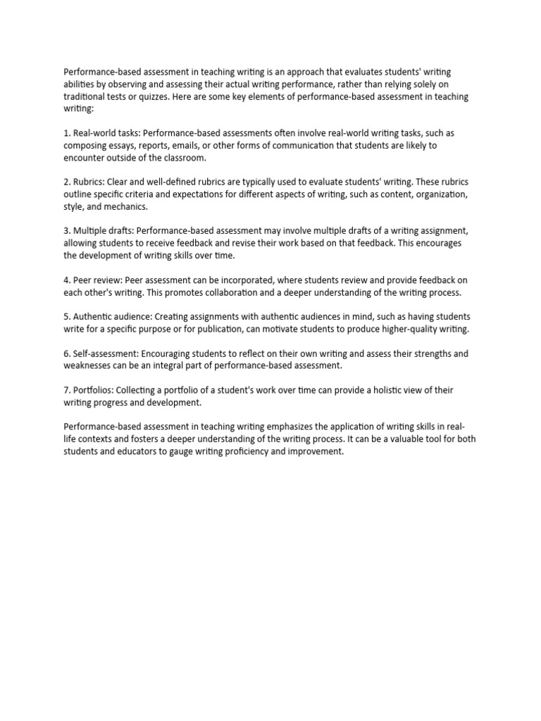 212 Performance and Portfolio Based Assessment in Teaching Writing ...