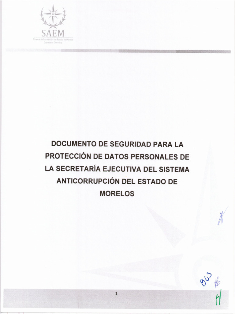 Documento de Seguridad SESAEM 2024 | PDF