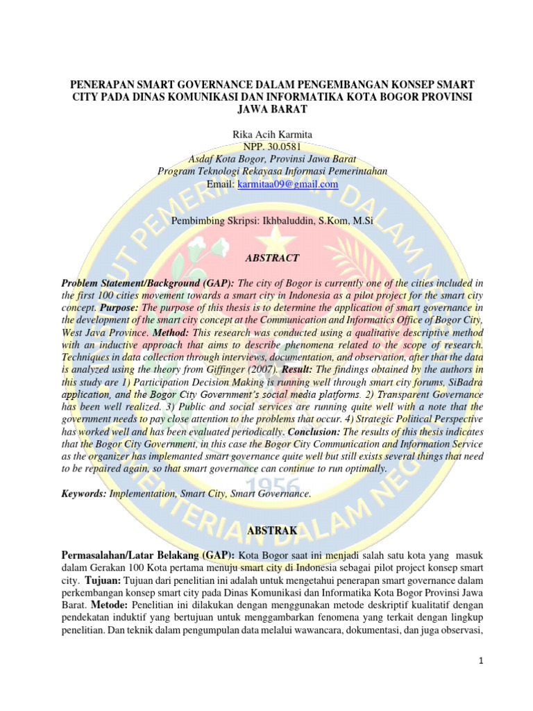 Rika Acih Karmita - 30.0581 - Penerapan Smart Governance Dalam ...