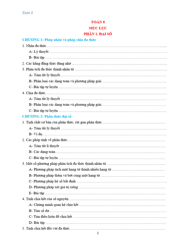 Chuyen de Toan 8 | PDF