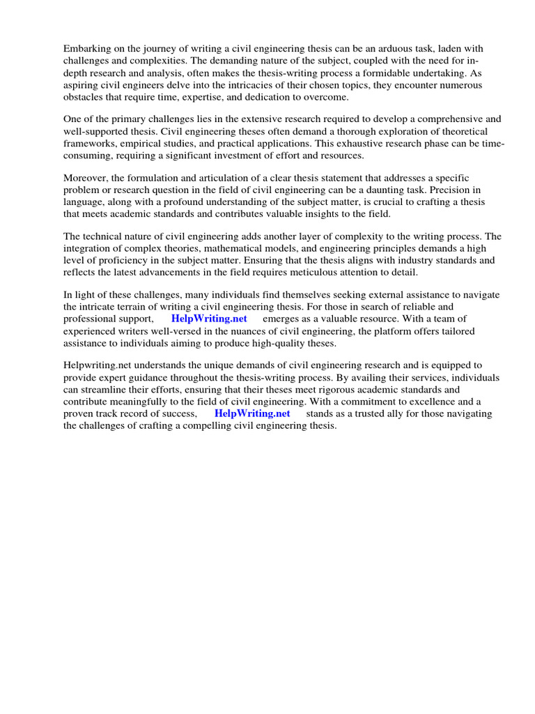 Civil Engineer Thesis | PDF | Thesis | Engineering