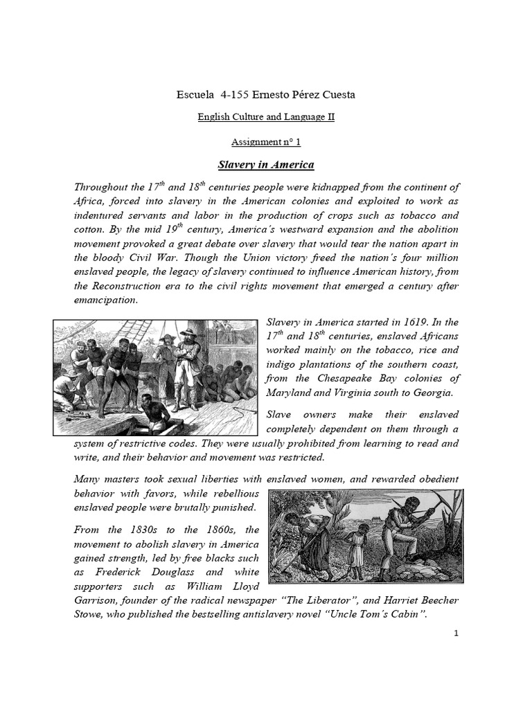 Práctico 1 - Slavery in America - 240301 - 162446 | PDF | Slavery In ...