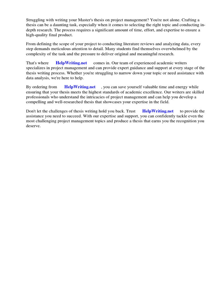 Ms Project Management Thesis Topics | PDF | Thesis | Project Management